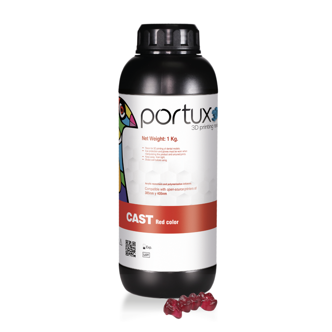 Portux 3D Model Cast Resin Red Color 1kg — Starcona Dental Supply